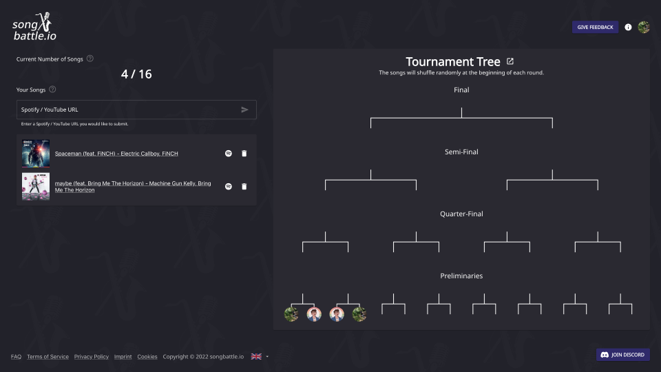 songbattle.io - Battle Songs against each other!
